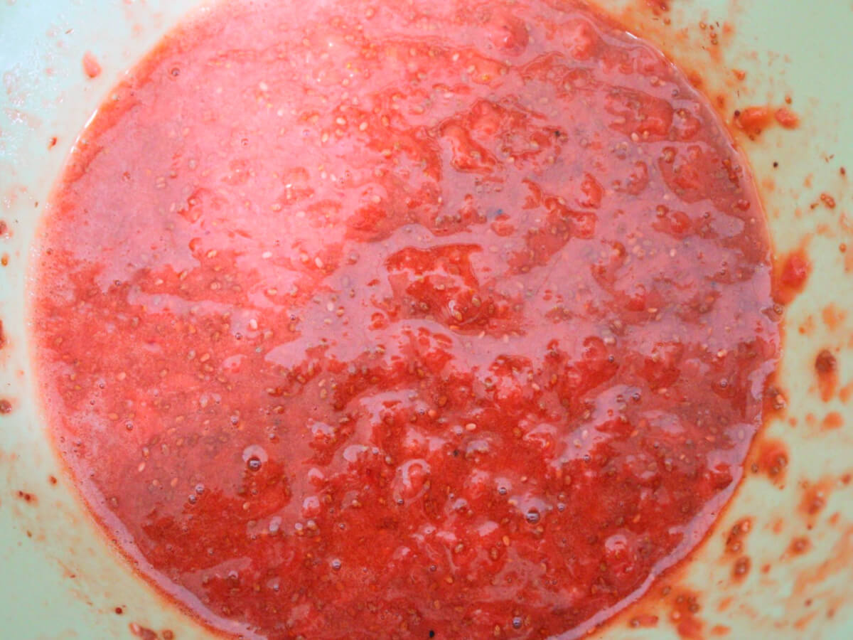 Easiest Strawberry Jam Recipe (Sugar-Free) mashed | Messy Vegan Mama