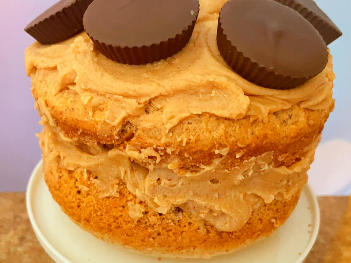 Vegan Peanut Butter Cake Recipe peanut butter cups | Messy Vegan Mama